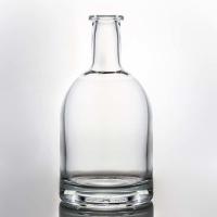 China Custom Shape 500ml 700ml 750ml Round Liquor Glass Bottle with Cork Stopper Industrial for sale