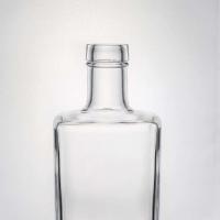 China Elegant Square Glass Liquor Bottle 700ml 750ml for Whisky Vodka Gin Collar Material Glass for sale
