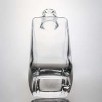 China Elegant Square Glass Liquor Bottle 700ml 750ml for Whisky Vodka Gin Collar Material Glass for sale