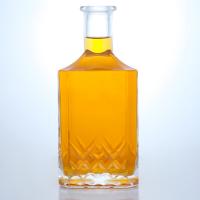 China Customized Polygon Glass Bottle for Vodka Whisky Gin Rum Spirit for sale