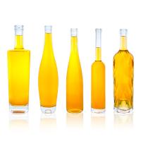 China Base Material Glass High Neck Vodka Whisky Gin Rum Bottle 500ml 700ml 1000ml with Screw Top for sale