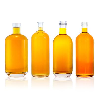 China 500ml 700ml 1000ml Glass Liquor Bottles with Cork Top or Screw Top Clear or Customized for sale