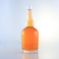 China Tequila Rum Champagne Brandy Whisky Glass Bottle with Long Neck and Decal Surface for sale