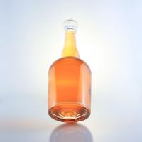 China Tequila Rum Champagne Brandy Whisky Glass Bottle with Long Neck and Decal Surface for sale