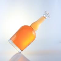 China Tequila Rum Champagne Brandy Whisky Glass Bottle with Long Neck and Decal Surface for sale