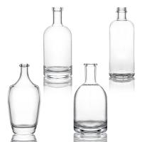 China Glass Material Customizable Capacity and Shape Rum Vodka Whisky Tequila Gin Bottle with Lid for sale