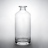 China Glass Collar Wholesales High Flint Gin Rum Champagne Whisky Brandy Bottle with Cork for sale