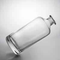 China Glass Collar Wholesales High Flint Gin Rum Champagne Whisky Brandy Bottle with Cork for sale
