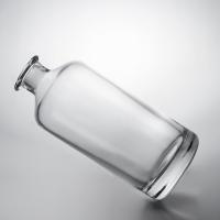 China Glass Collar Wholesales High Flint Gin Rum Champagne Whisky Brandy Bottle with Cork for sale