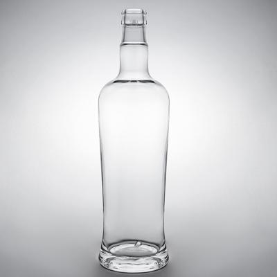 China Unique Sealing Type Cork 750ml High Flint Glass Bottle for Gin Rum Champagne Brandy Whisky for sale