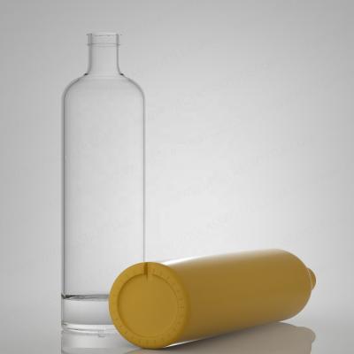 China Body Material Glass 750ml Super Flint Rum Vodka Whisky Tequila Gin Bottle with Cork for sale