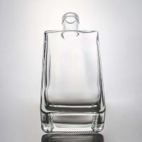 China Collar Material Glass 700ml Square Super Flint Glass Bottle for Vodka Gin Rum Whisky for sale