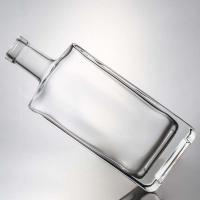 China Collar Material Glass 700ml Square Super Flint Glass Bottle for Vodka Gin Rum Whisky for sale