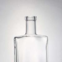 China Collar Material Glass 700ml Square Super Flint Glass Bottle for Vodka Gin Rum Whisky for sale