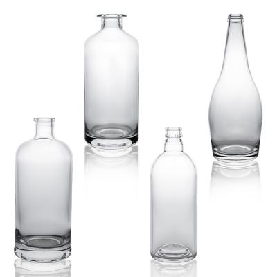 China Custom Shape Glass Collar Material Manufacture Grade Liquor Bottles with Custom Caps for sale