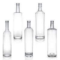China Direct Sell Glass Bottle with Lid for Rum Vodka Whisky Tequila Gin Clear or Customized for sale