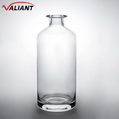 China Decal Glass Bottle for Gin Rum Champagne Brandy Whisky Short Neck Clear or Customized for sale
