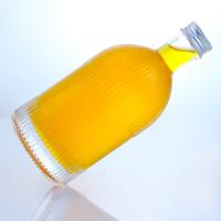 China Industrial Liquor Glass Bottle with Screw Cap Stripes and Customized Logo for sale