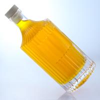 China Customized Glass Bottle for Rum Vodka Whisky Tequila Gin Striped Design Cork Sealing Type for sale