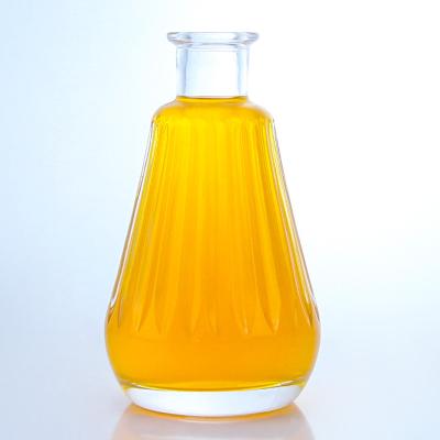 China Round Glass Bottle with Cork Cap and Customized Logo for Rum Vodka Whisky Tequila Gin for sale