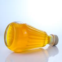 China Round Glass Bottle with Cork Cap and Customized Logo for Rum Vodka Whisky Tequila Gin for sale