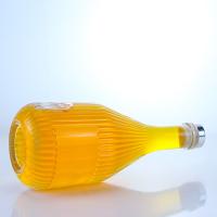 China Glass Round Shape 500ml Rum Vodka Whisky Tequila Gin Bottle with Cork Cap for sale