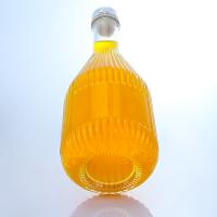 China Glass Round Shape 500ml Rum Vodka Whisky Tequila Gin Bottle with Cork Cap for sale