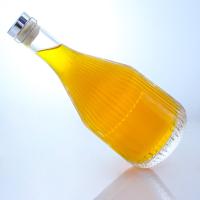 China Glass Round Shape 500ml Rum Vodka Whisky Tequila Gin Bottle with Cork Cap for sale