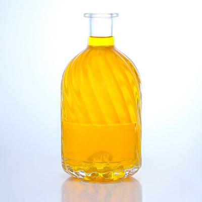 China Decal Label Area 500ml Round Shaped Super Flint Glass Bottle for Rum Vodka Whisky Tequila Gin for sale