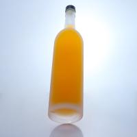 China Glass Collar 750ml Classic Frosted Empty Clear Flint Gin Rum Champagne Brandy Whisky Liquor Bottle with Cork for sale