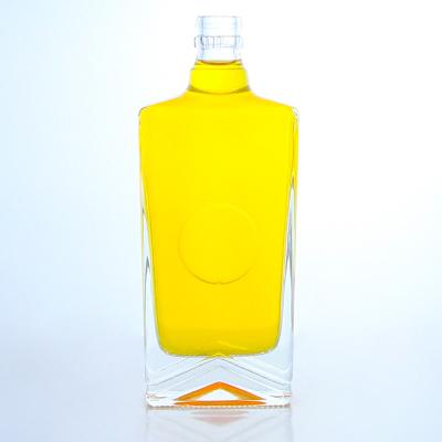 China Industrial Liquor square glass bottle with guala cap and customizable capacity for sale