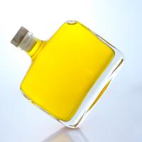 China Industrial Liquor 300ml Unique Shaped Round Shoulder Super Flint Glass Bottle with Cork for sale