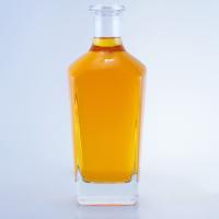 China Bottle Color Clear 750ml Unique Shaped Glass Bottle for Gin Rum Champagne Brandy Whisky for sale