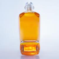 China Bottle Color Clear 750ml Unique Shaped Glass Bottle for Gin Rum Champagne Brandy Whisky for sale