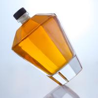 China Collar Material Glass 700ml Unique Shaped Bottle for Gin Rum Champagne Brandy Whisky for sale