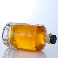 China Whisky Liquor Glass Bottle with Unique Shape and T-Cork Closure for sale