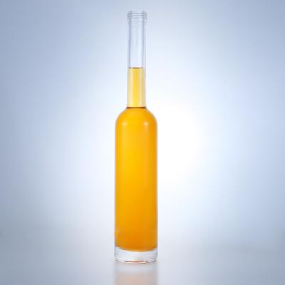 China Clear Flint Glass Collar 500ml Long-neck Bottle for Gin Rum Champagne Brandy Whisky for sale