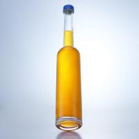 China Clear Flint Glass Collar 500ml Long-neck Bottle for Gin Rum Champagne Brandy Whisky for sale
