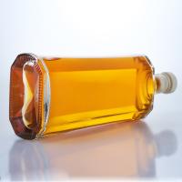China Customized Logo 500ml Clear Flint Glass Bottle for Gin Rum Champagne Brandy Whisky Liquor for sale
