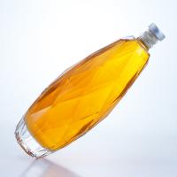 China Unique Design Clear Glass Bottle for Tequila Gin Rum Champagne Brandy Whisky 750ml for sale