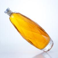 China Unique Design Clear Glass Bottle for Tequila Gin Rum Champagne Brandy Whisky 750ml for sale