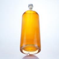 China Tequila Vodka Rum Whisky Liquor Glass Bottle with Cork 1000ml High Flint Cylinder Shape for sale