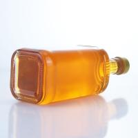 China Whisky Collar Material Glass 750ml Liquor Glass Bottle with Unique Shape and Cork for sale