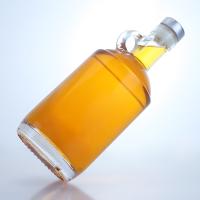 China Clear Flint Glass 750ml Unique Design Round Shaped Bottle for Gin Rum Champagne for sale