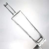 China Body Material Glass 1000ml Square Shaped Whisky Bottle with High Flint and Cork for sale