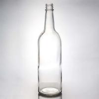 China Surface Handling Decal Glass Bottle 1000ml Round Shaped Perfect for Gin Rum Champagne Liquor for sale