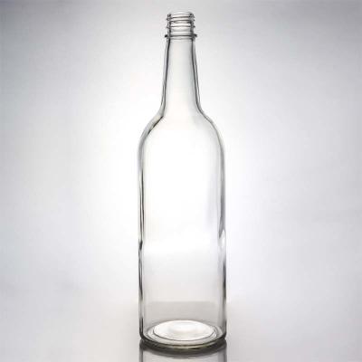 China Surface Handling Decal Glass Bottle 1000ml Round Shaped Perfect for Gin Rum Champagne Liquor for sale