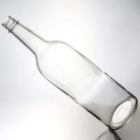 China Surface Handling Decal Glass Bottle 1000ml Round Shaped Perfect for Gin Rum Champagne Liquor for sale