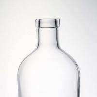 China Screw cap 750ml 1000ml clear flint gin rum champagne liquor glass bottle with wood cork for sale