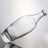 China Glass Collar 500ml 700ml 1000ml Empty Flint Gin Rum Champagne Liquor Bottle with Cork for sale
